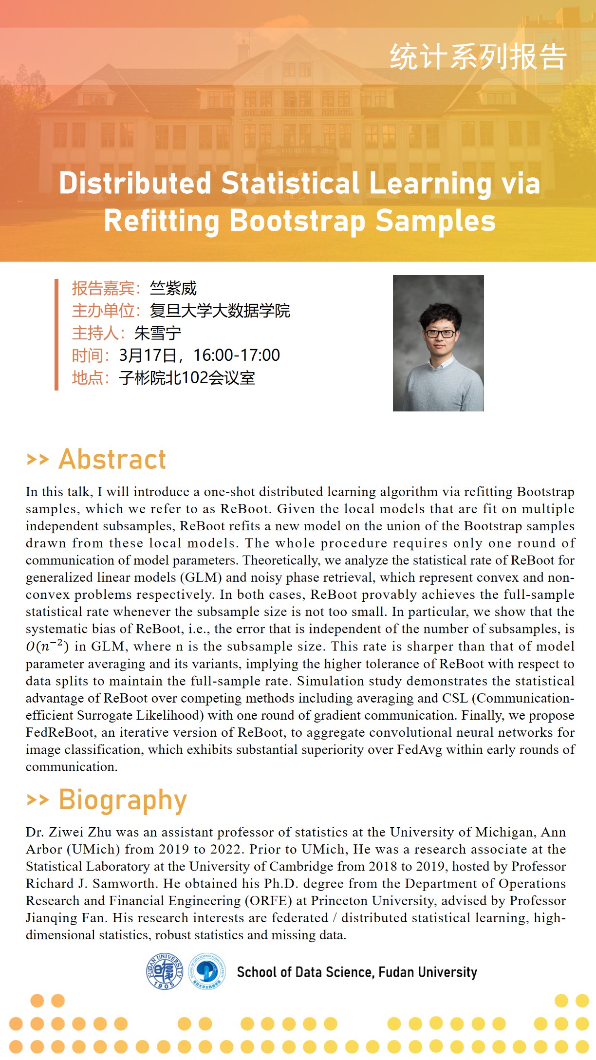 Distributed Statistical Learning via Refitting Bootstrap Samples